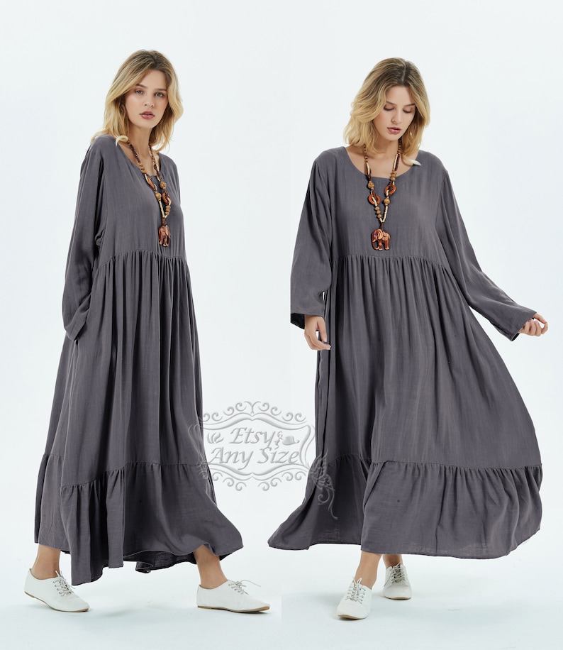 Anysize Elegant Soft Linen Dress Cotton Dress Maxi Dress | Etsy