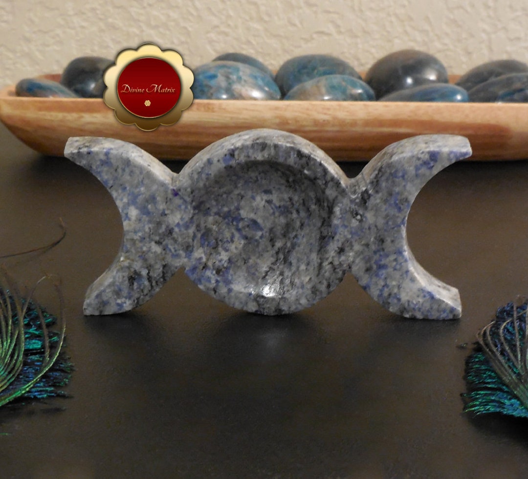 Triple Moon Bowl Sodalite, Sodalite Bowl, Full Moon, Crescent Moon ...