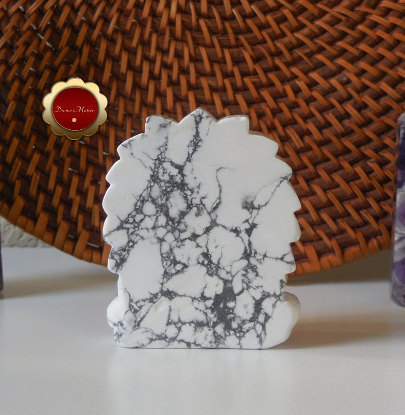 Howlite Indian Skull Large Carving Polished Howlite Indian - Etsy