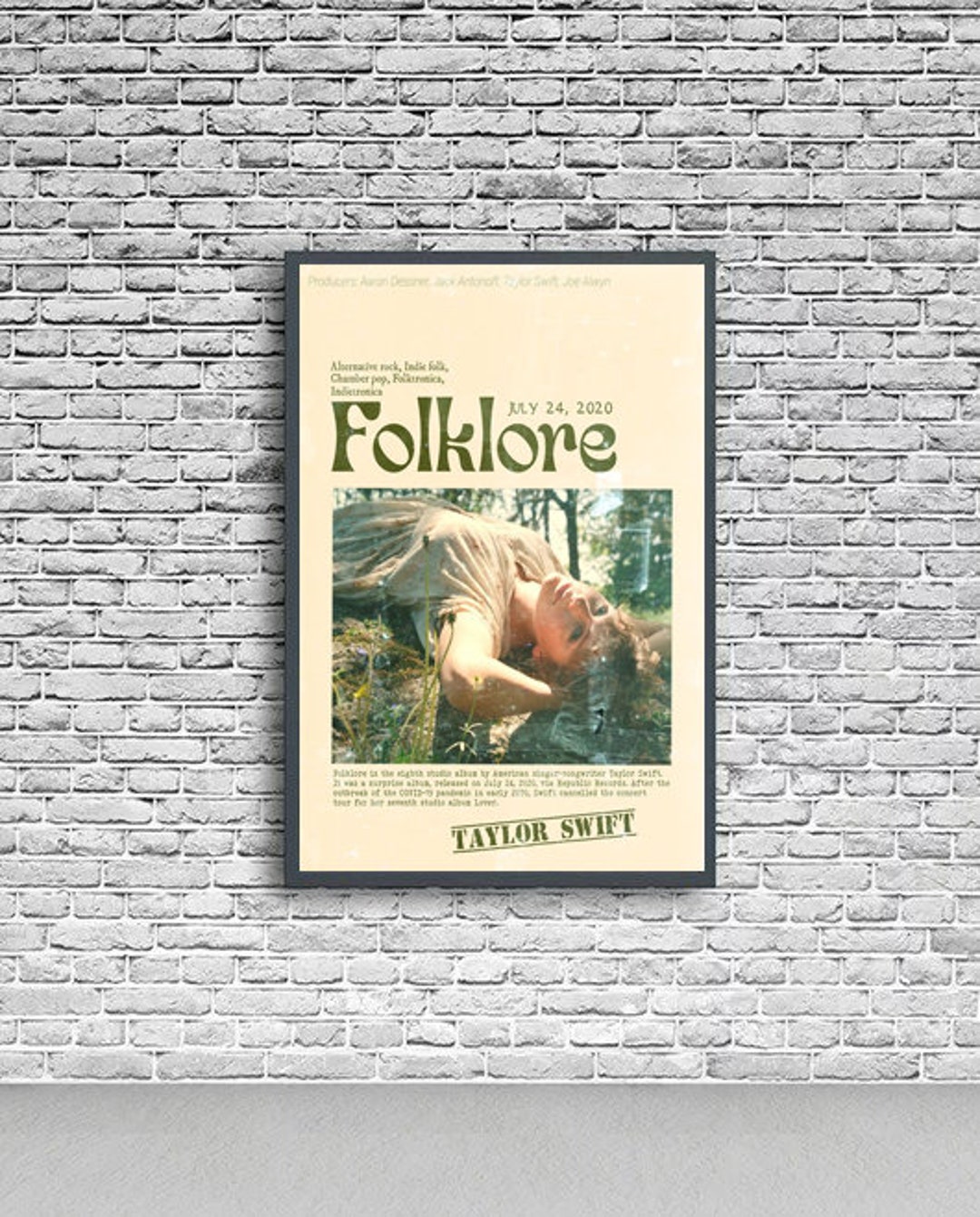 Taylor Swift Folklore Album Poster, Wall Art, Room Decor, Home Decor ...