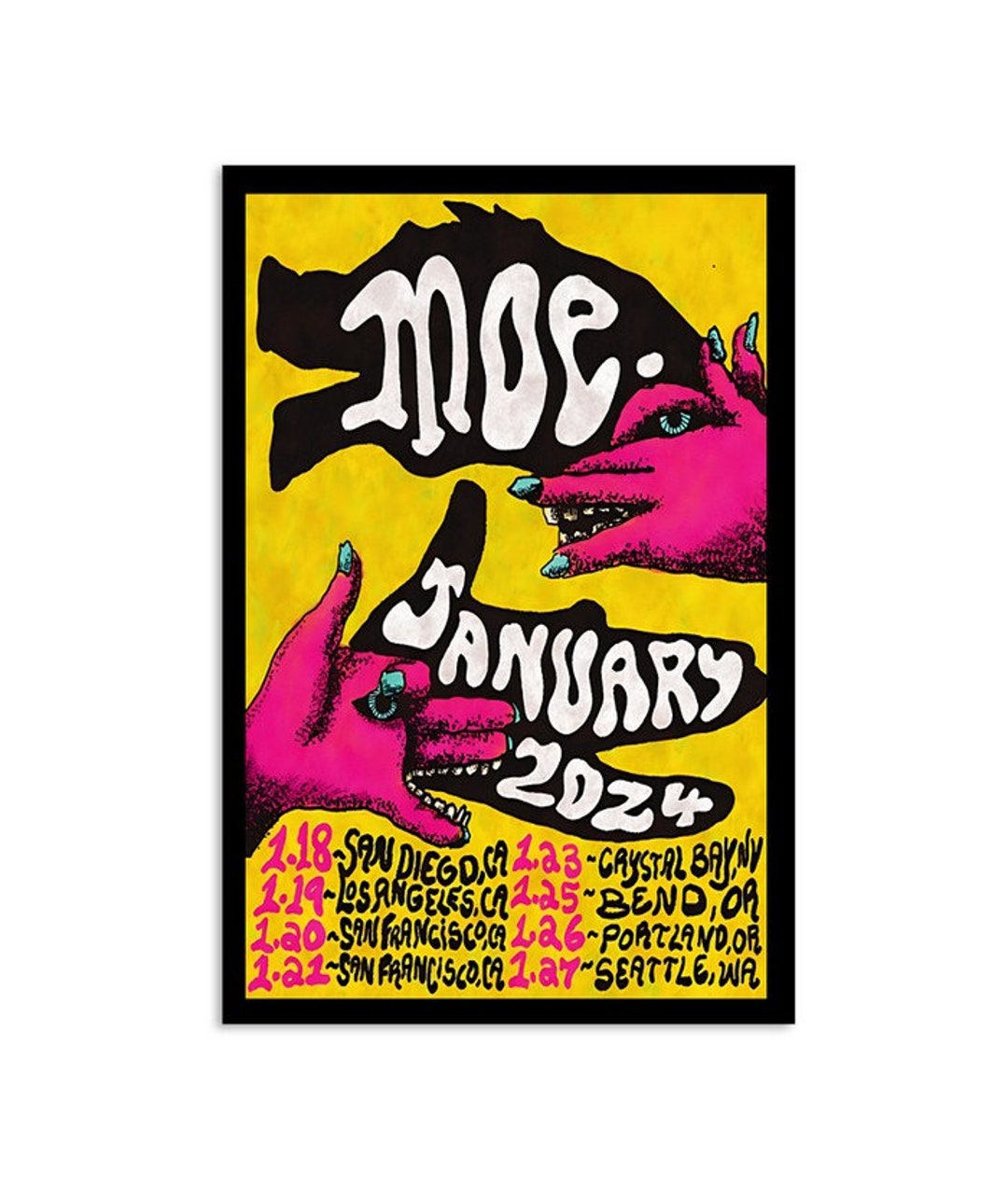 Moe January 2024 American Tour Poster Moe Band Poster Home Decor Wall ...