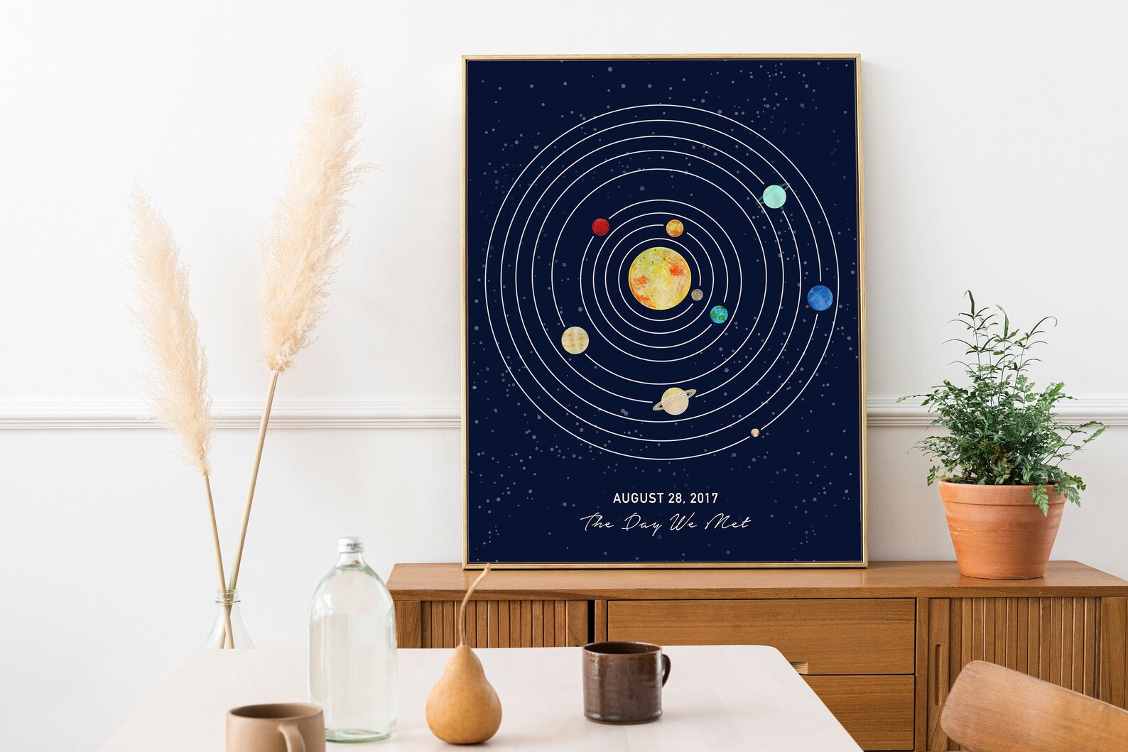 Custom Solar System Alignment Print Digital Print | Personalized Couple ...