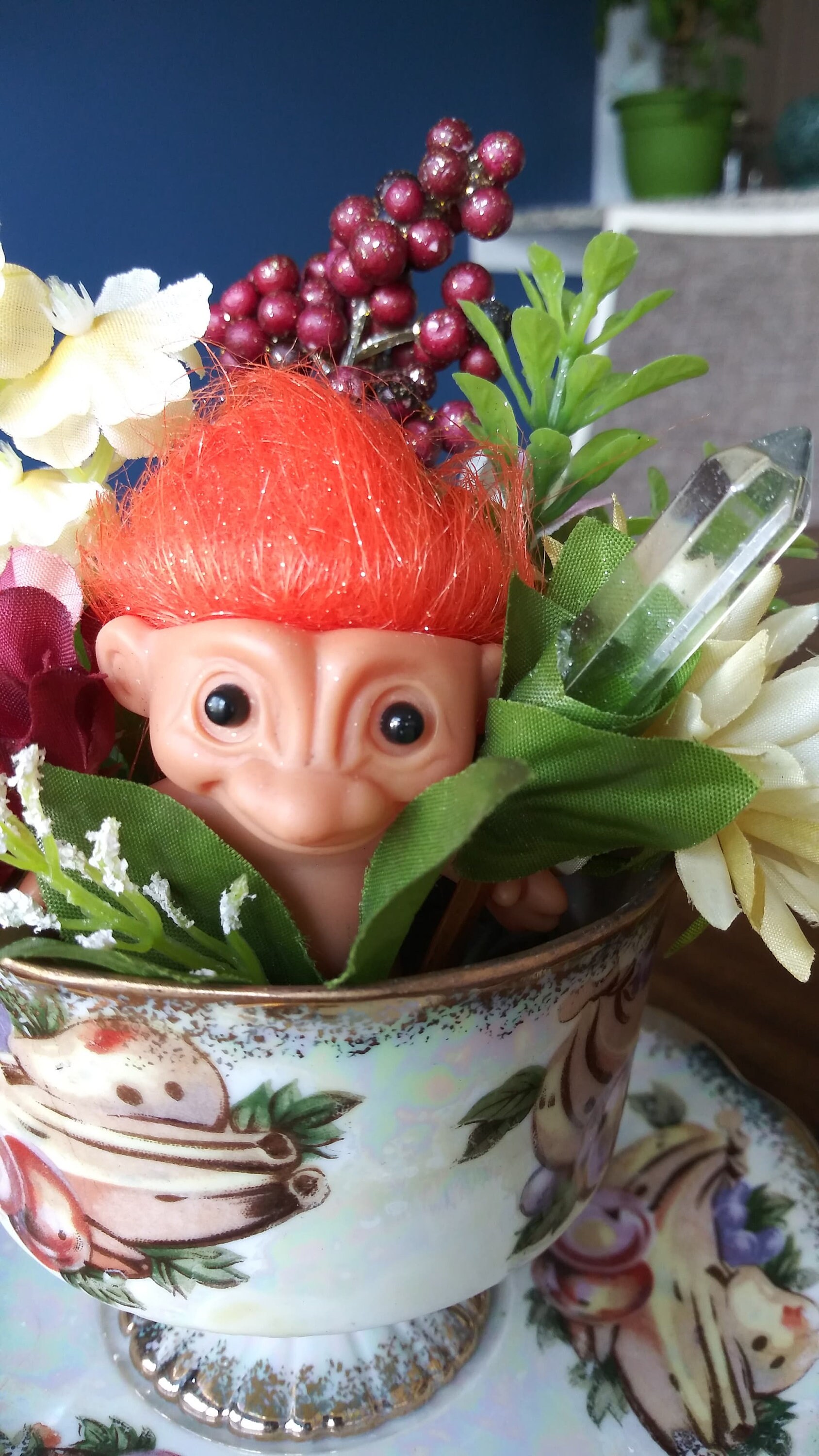 Floral Arrangements Vintage Teacup Troll Flower Arrangement Home ...