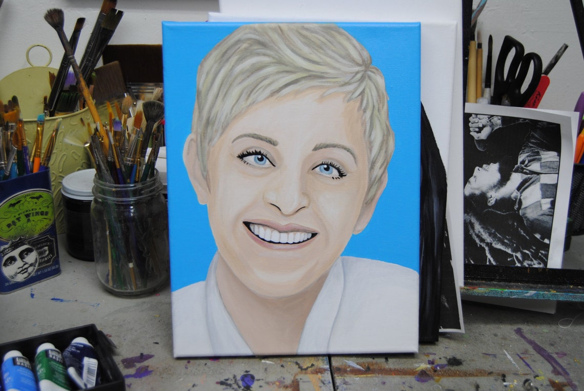 Ellen Degeneres 9x12 Acrylic Painting - Etsy
