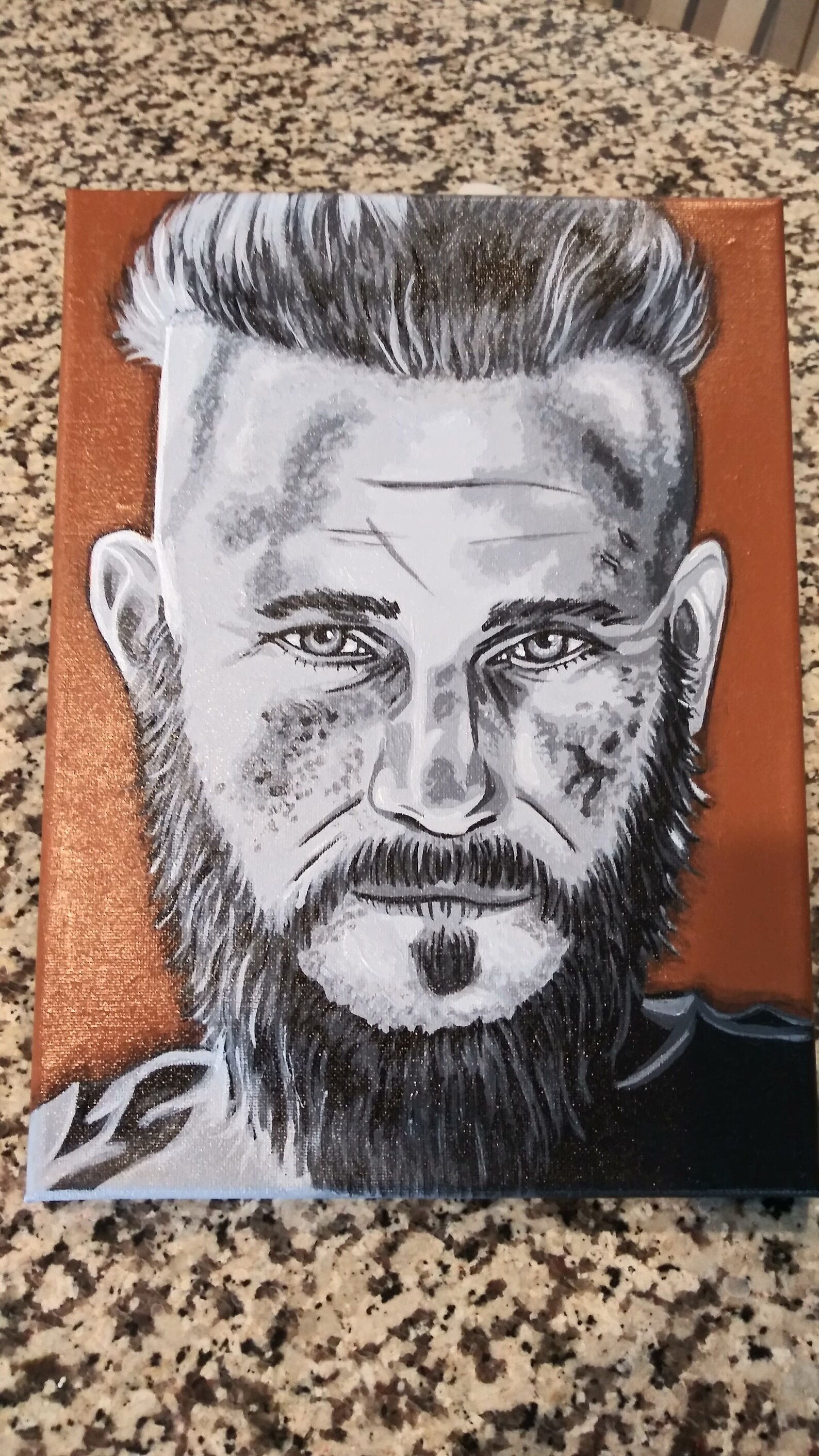 Ragnar Lothbrok. Vikings Acrylic Canvas Painting Travis Fimmel - Etsy