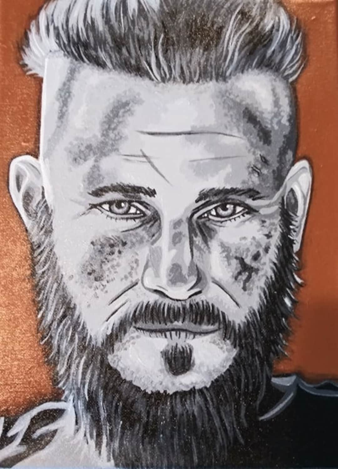 Ragnar Lothbrok. Vikings Acrylic Canvas Painting Travis Fimmel - Etsy