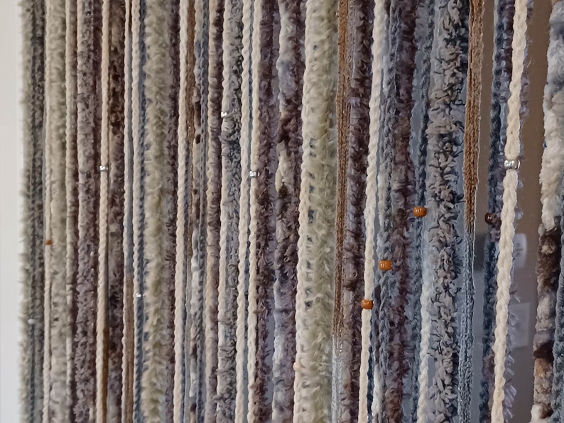 Cozy Greige Velvet Boho Curtain Room Divider - Etsy