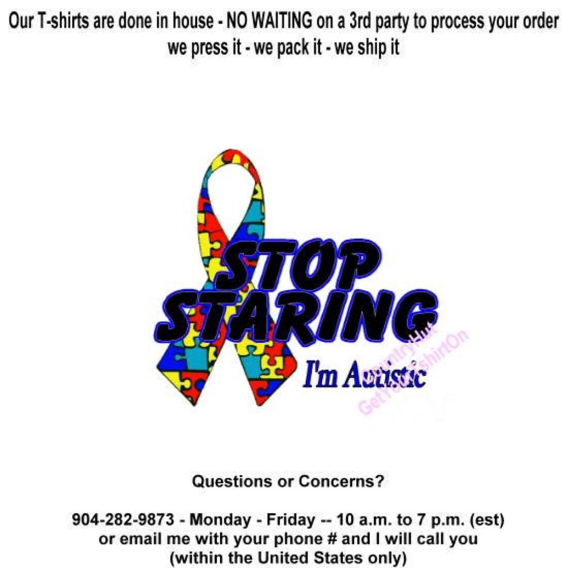 T-shirt AUTISM Awareness STOP STARING I'm Autistic | Etsy