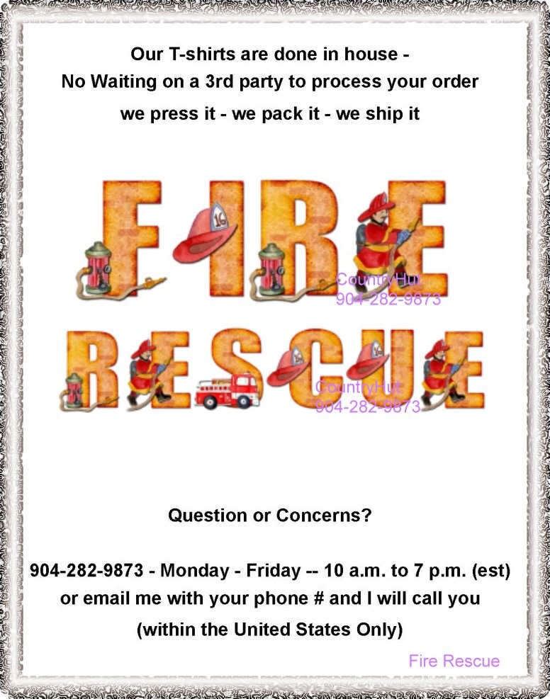 T-shirt - Your Name in -- FIRE RESCUE Fire Hoses Firemen Helmets Fire ...