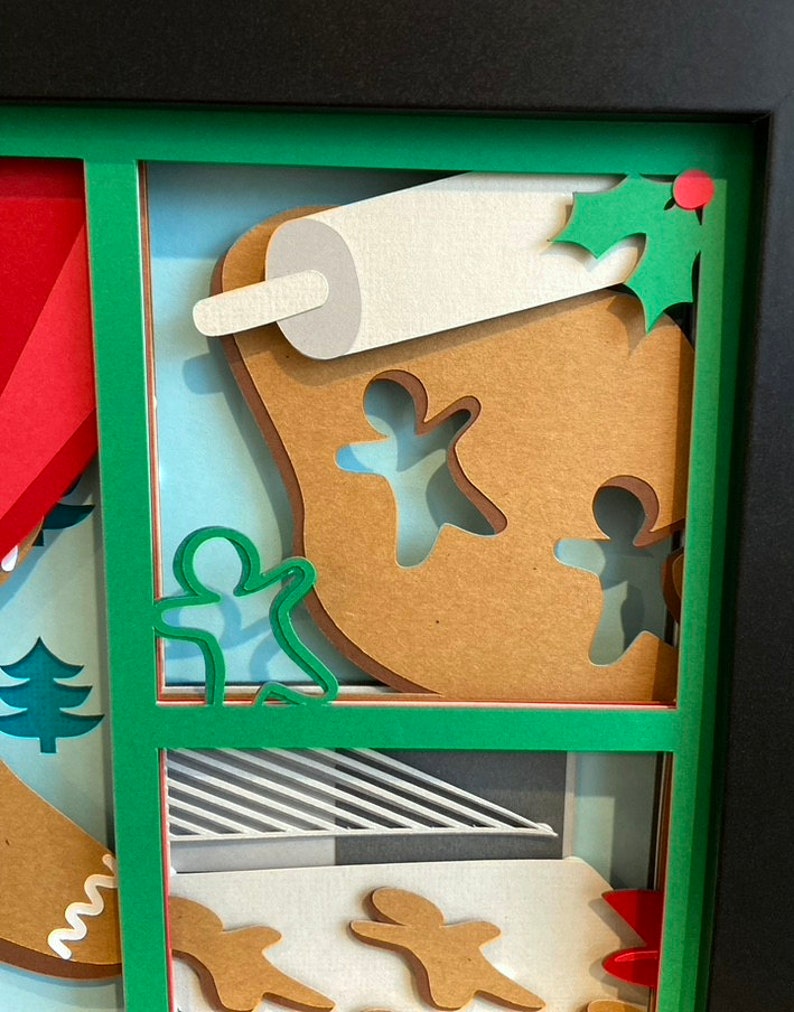 3D Christmas Gingerbread Man Shadow Box Template (digital Download) - Etsy