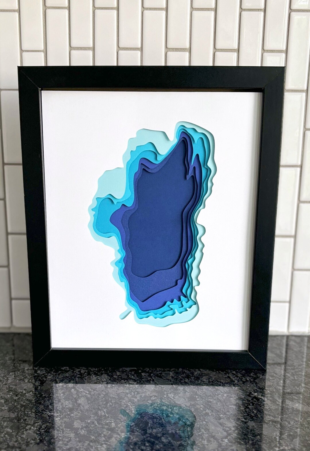 Lake Tahoe Depth Map 3D Shadow Box SVG, Lake Tahoe Shadow Box, Lake ...