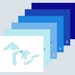 3D Great Lakes Depth Map Shadow Box SVG | Michigan Lakes Wall Art ...