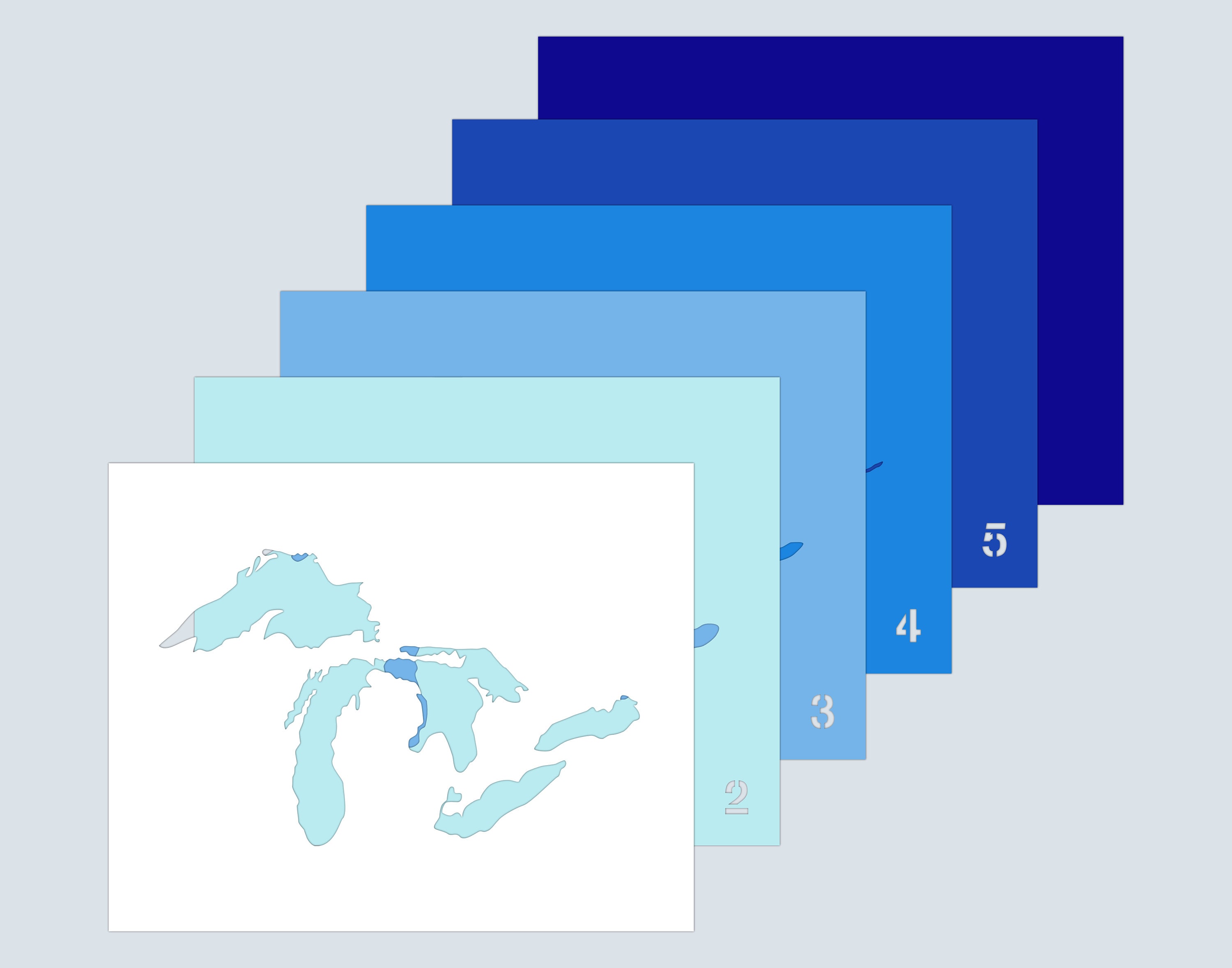 3D Great Lakes Depth Map Shadow Box SVG | Michigan Lakes Wall Art ...