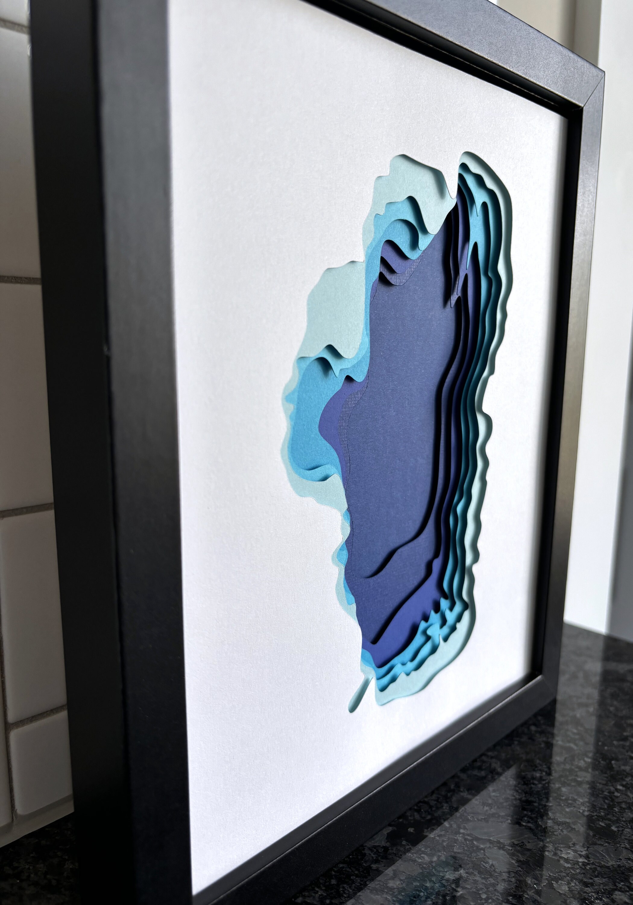 Lake Tahoe Depth Map 3D Shadow Box SVG, Lake Tahoe Shadow Box, Lake ...