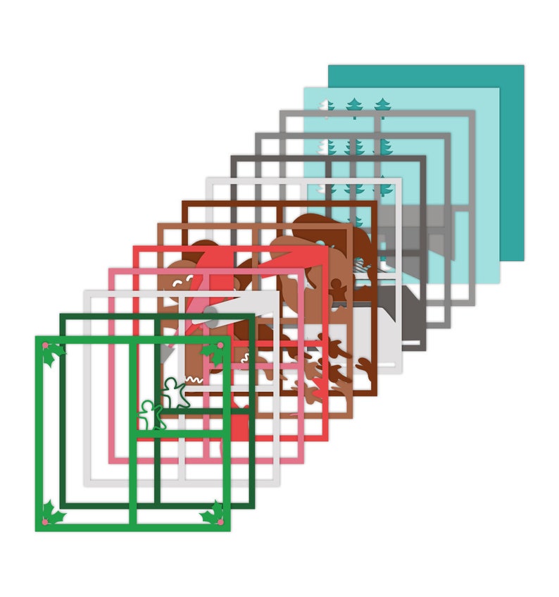 3D Christmas Gingerbread Man Shadow Box Template (digital Download) - Etsy