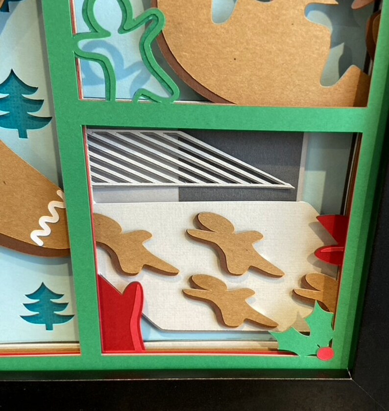 3D Christmas Gingerbread Man Shadow Box Template (digital Download) - Etsy