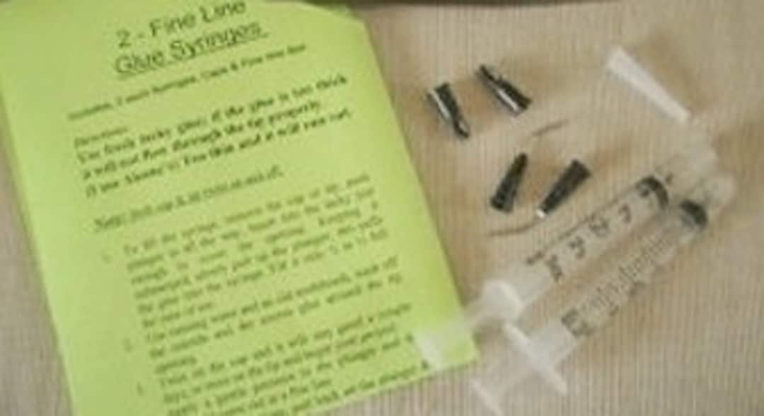 Glue Syringe and Extra Fine Tips for Glue Application - 2 per Kit With ...