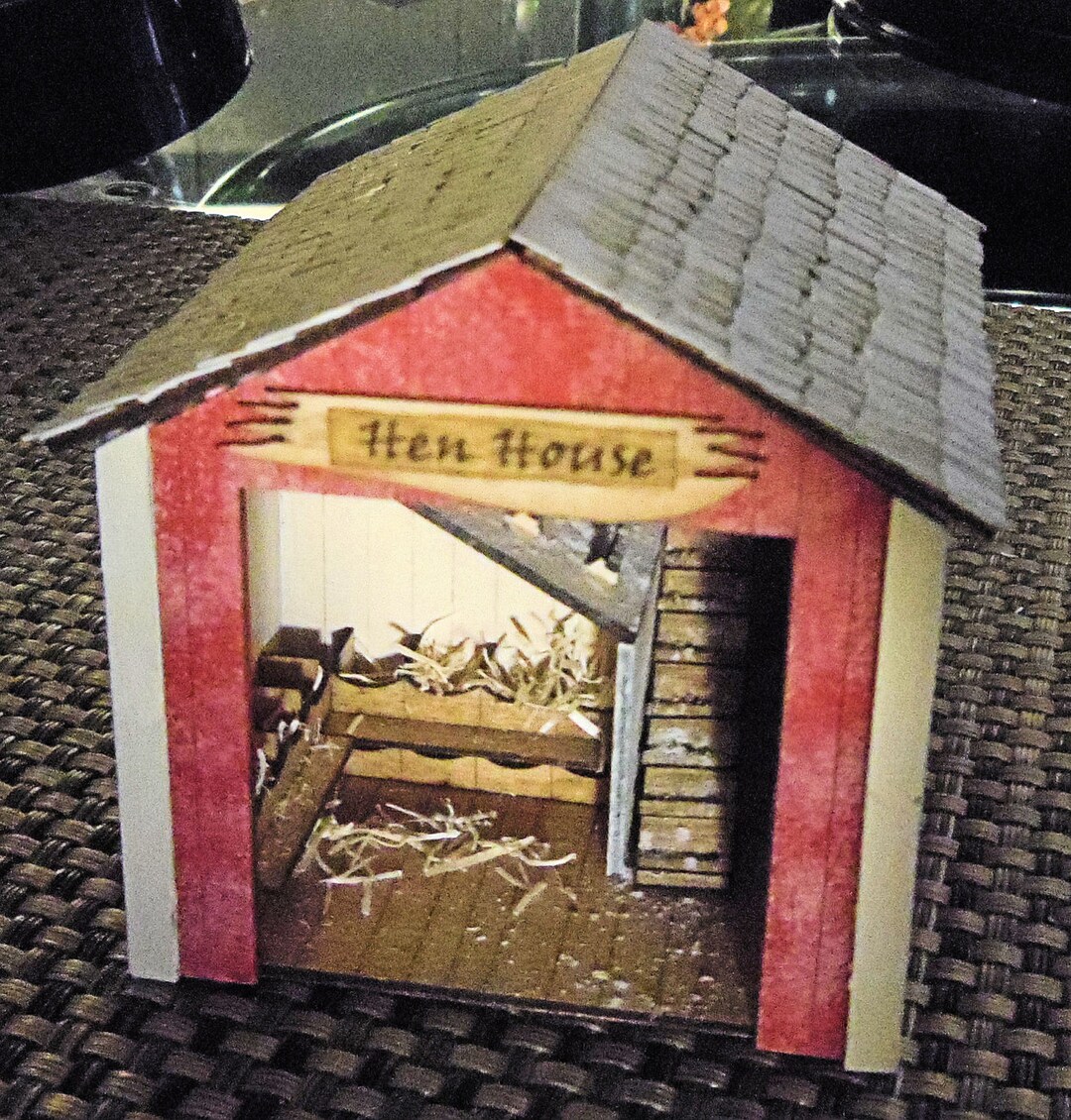 Hen House Kit Quarter or O Scale for Dollhouse Miniatures or Railroad ...