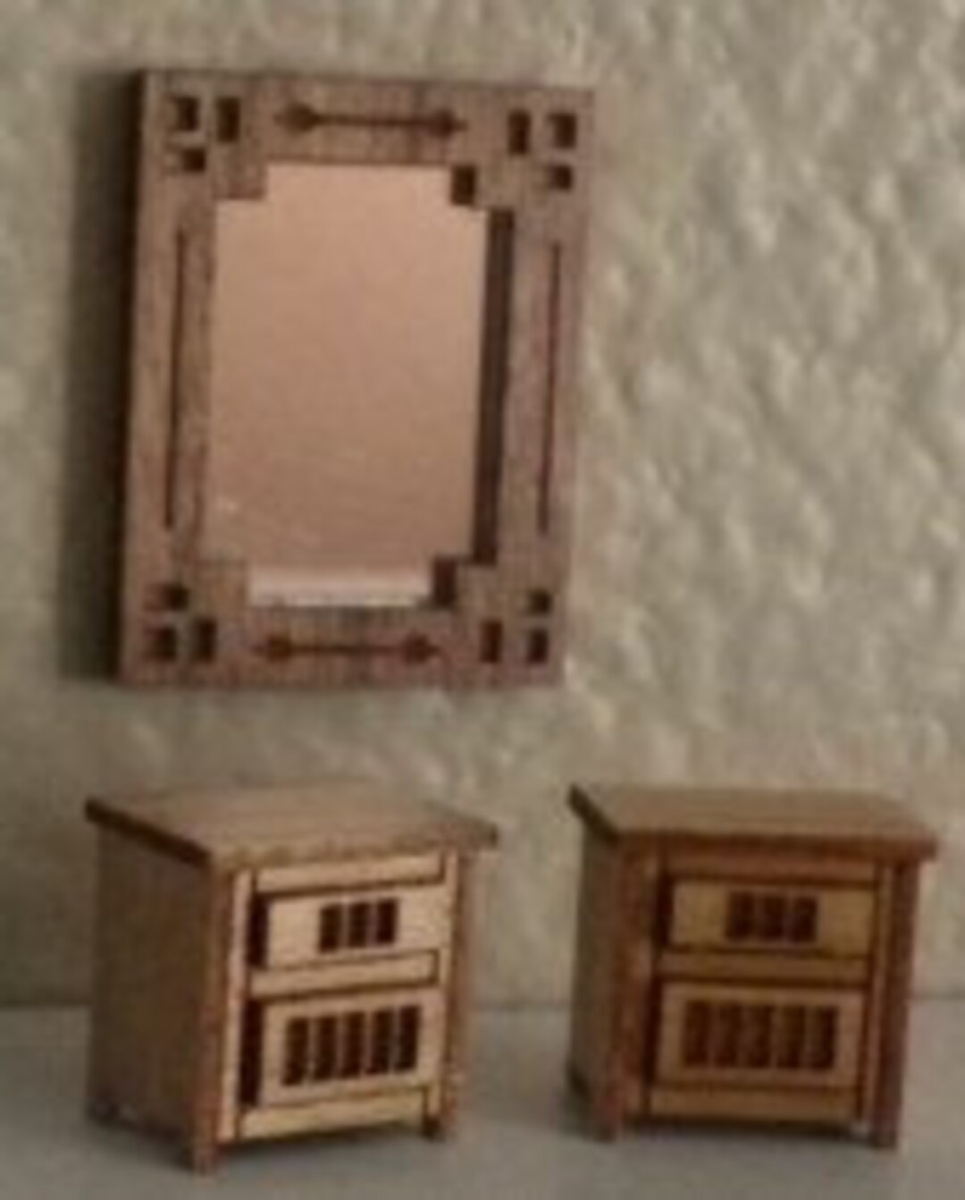Mission Style Nightstands and Wall Mirror - Kit - Quarter Scale - Etsy