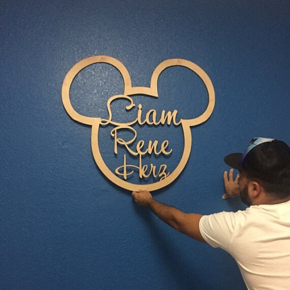 Backdrop Birthday Sign Wooden Name Sign Mickey Mouse Sign | Etsy