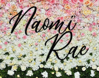 Cutout Wooden Name Signs Two Names Calligraphy Nursery | Etsy