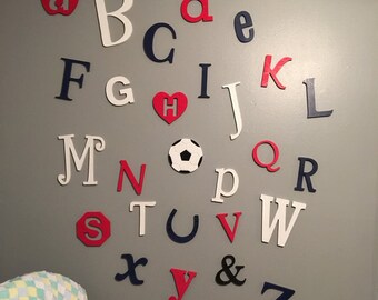 Wooden Alphabet Letters Set, PAINTED Wooden Letters, Wall Hanging ...