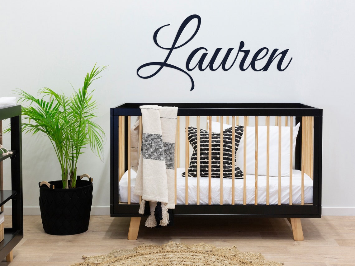 Cutout Wooden Name Signs Two Names Calligraphy Nursery - Etsy