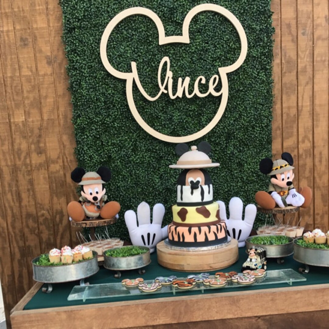 Backdrop Birthday Sign Wooden Name Sign Mickey Mouse Sign Name Nursery ...