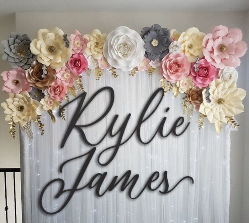 Cutout Name Signs Two Names Calligraphy Nursery Decor | Etsy