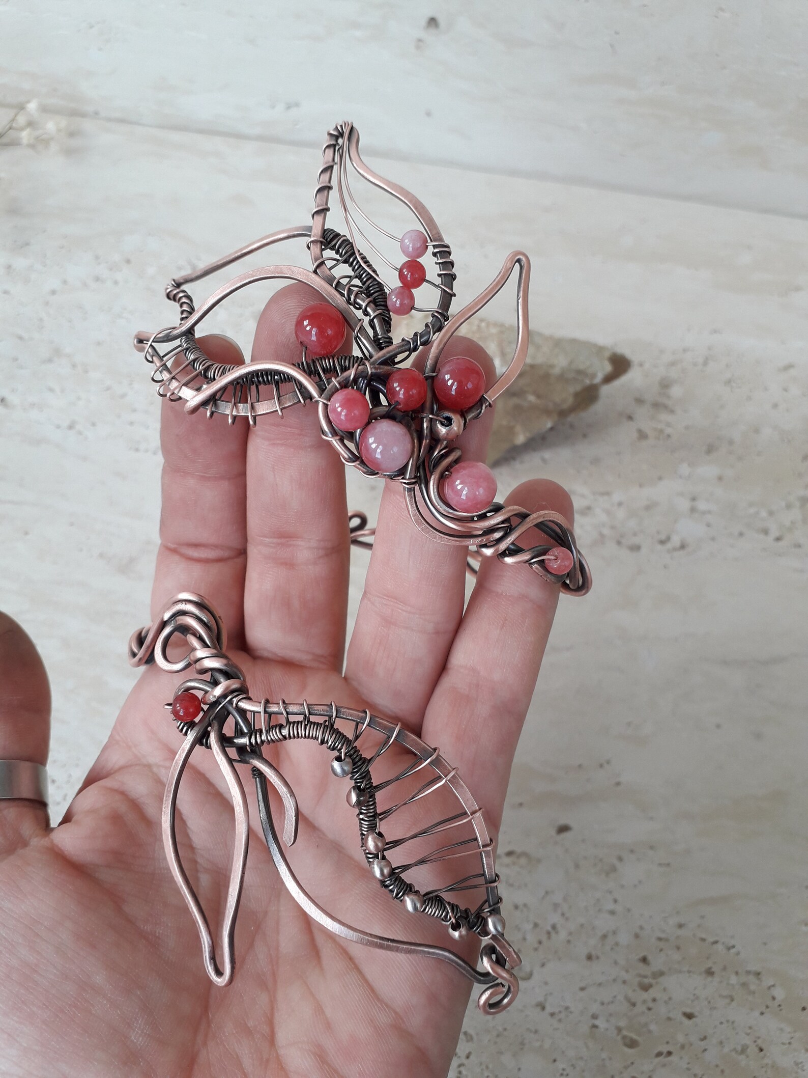 Copper Wire Arm Braceletcopper Wire Arm Bracelet With Purple | Etsy