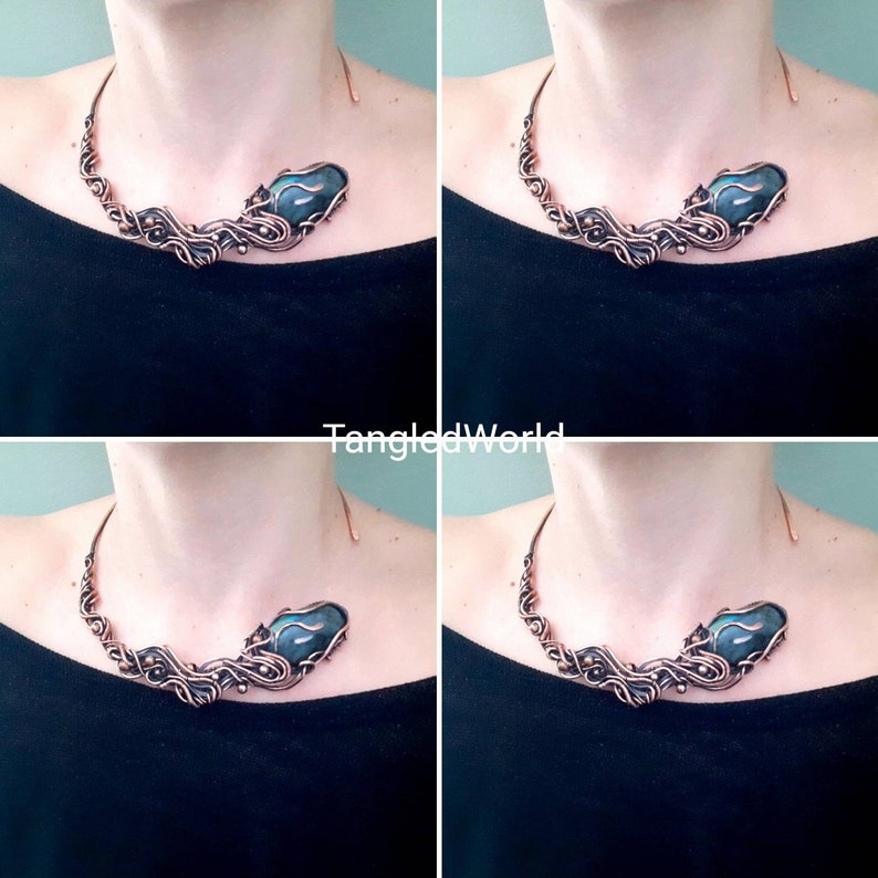 Beautiful Weird Copper Wire Wrapped Necklace With Natural | Etsy