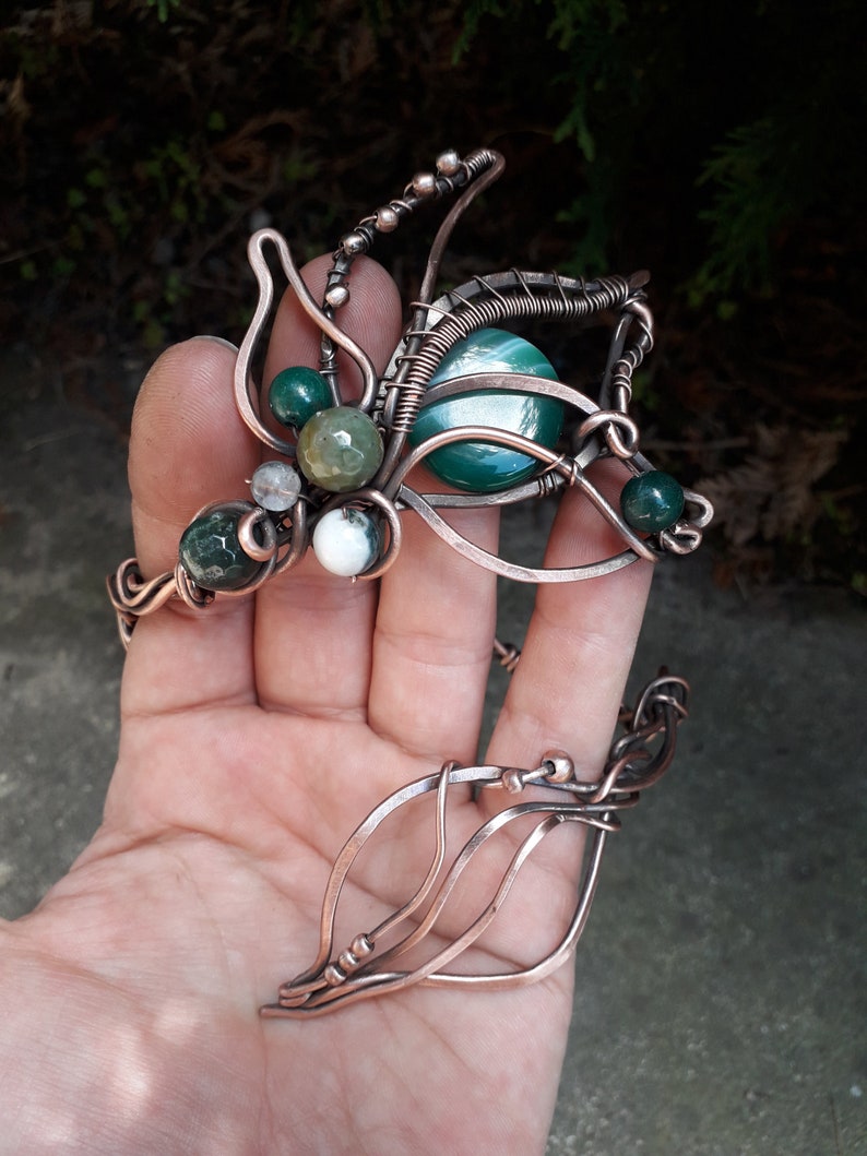 Copper wire arm braceletCopper wire arm bracelet with purple | Etsy