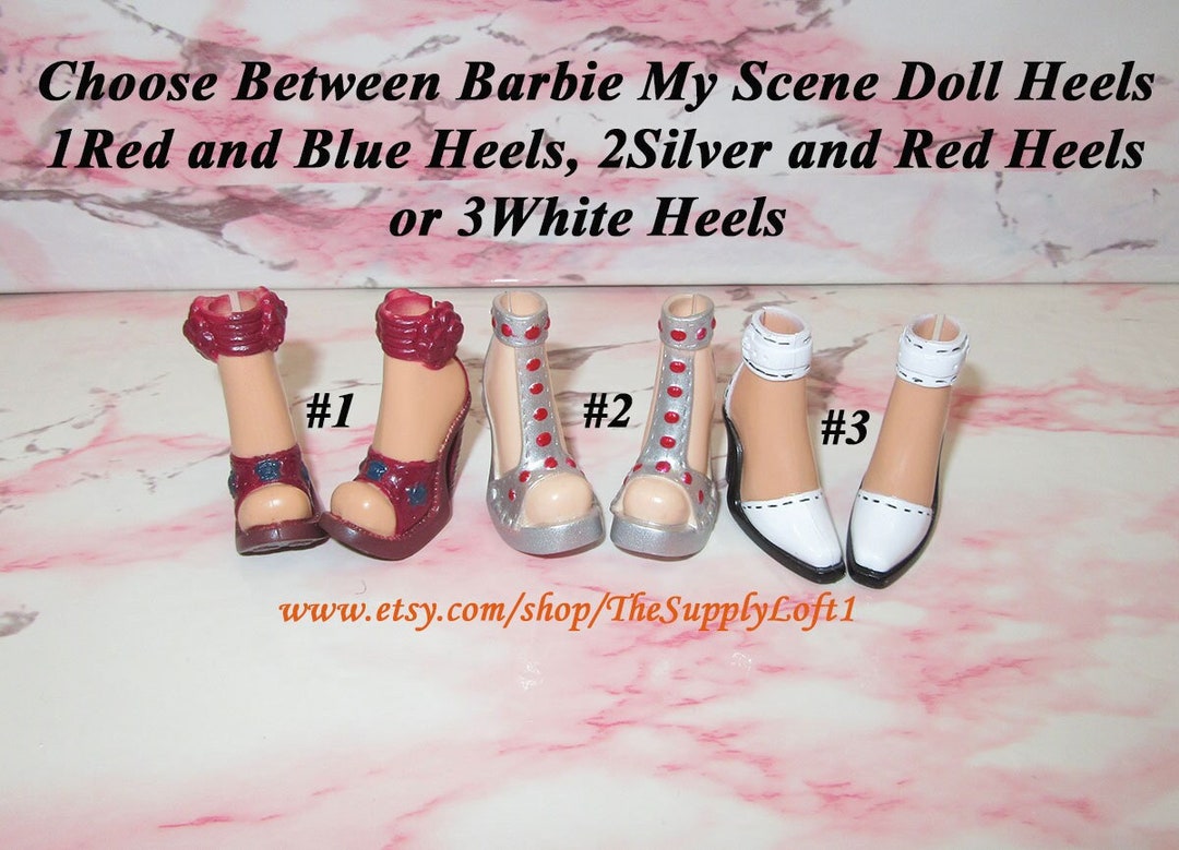 Vintage New My Scene Barbie Doll Heels Shoes Choice Between Red and ...