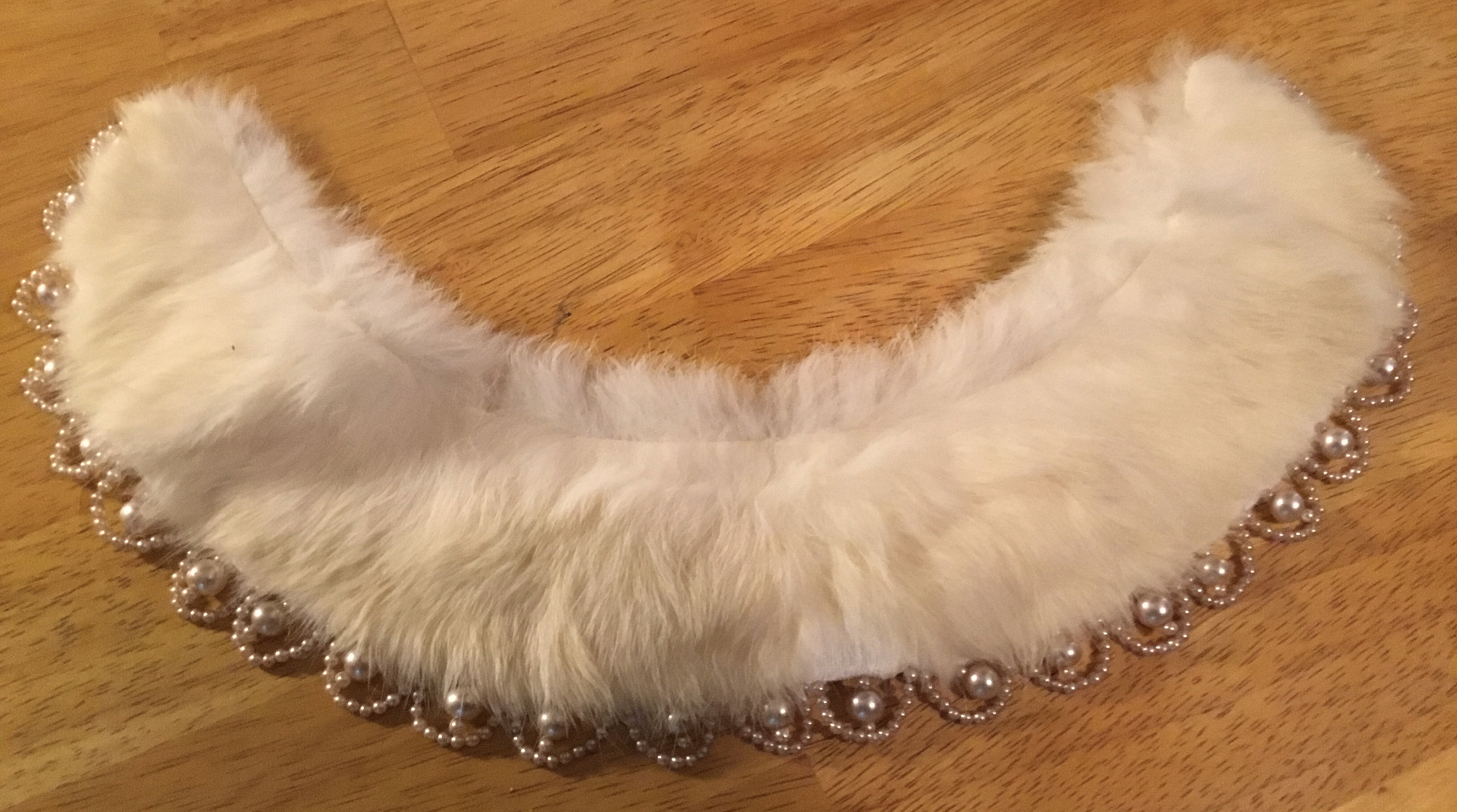 1950s Rabbit fur choker collar accent faux pearl made in Japan | Etsy