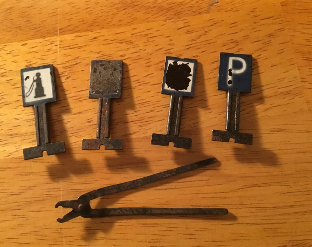 1960s Schuco Four Metal Track Signs and Pliers Accessory Tool Toys - Etsy