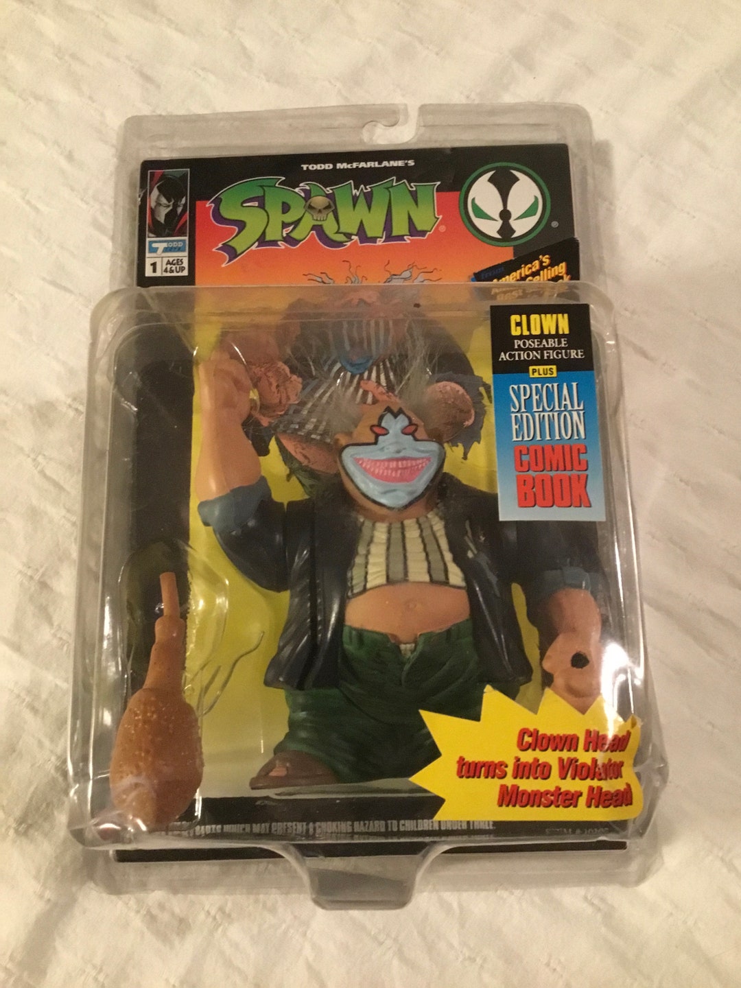 1994 Spawn Clown Action Figure With Comic Book Complete Unopened NIB ...