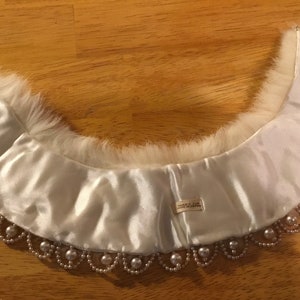 1950s Rabbit Fur Choker Collar Accent Faux Pearl Made in Japan Mint ...