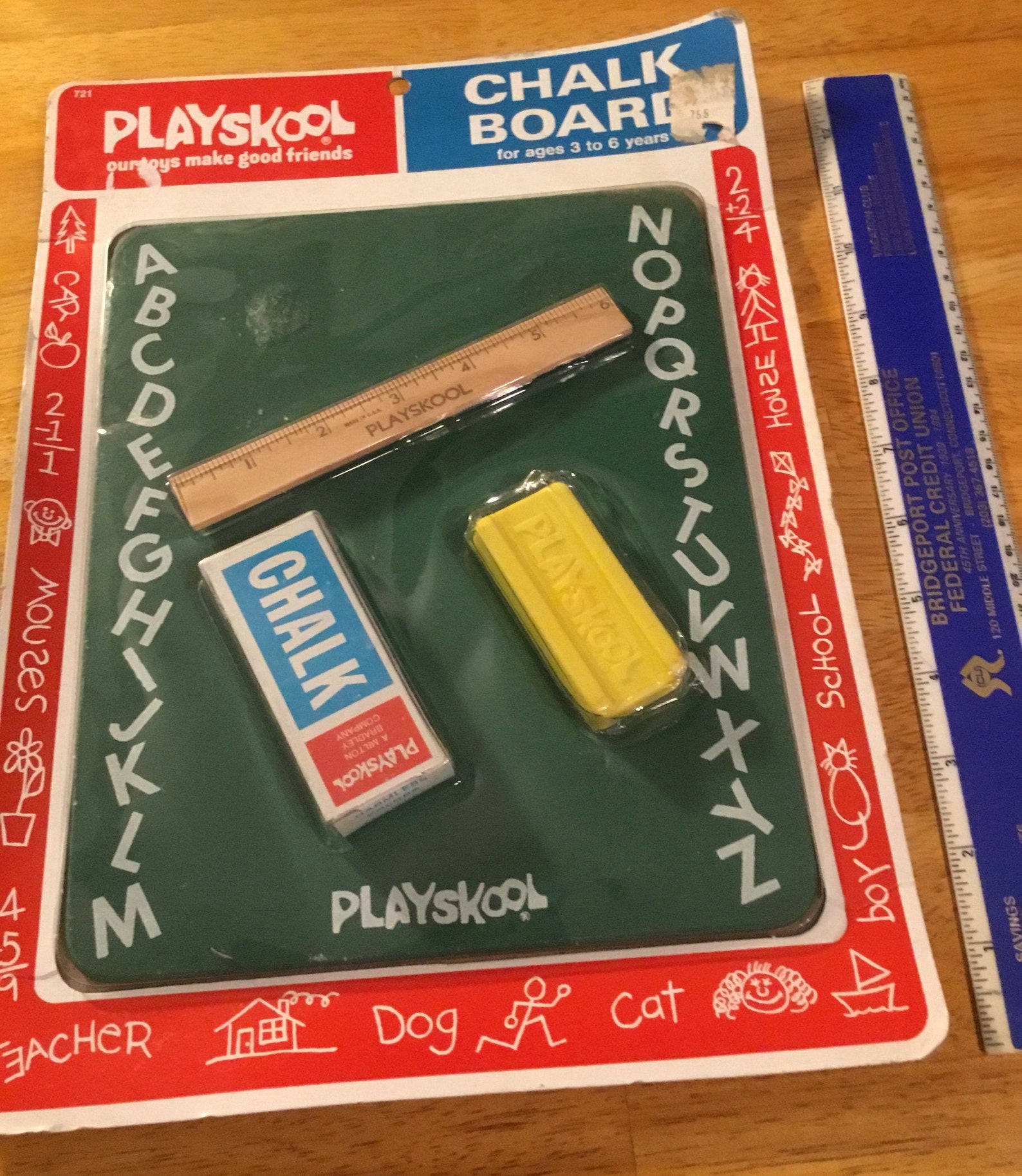 1974 Playskool Alphabet Chalk Board Ruler Eraser Chalk Toy - Etsy