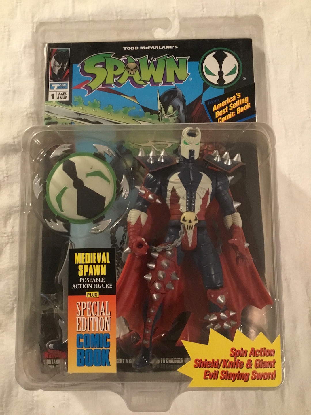 1994 Todd Mcfarlane Medieval Spawn Poseable Action Figure Comic Book ...
