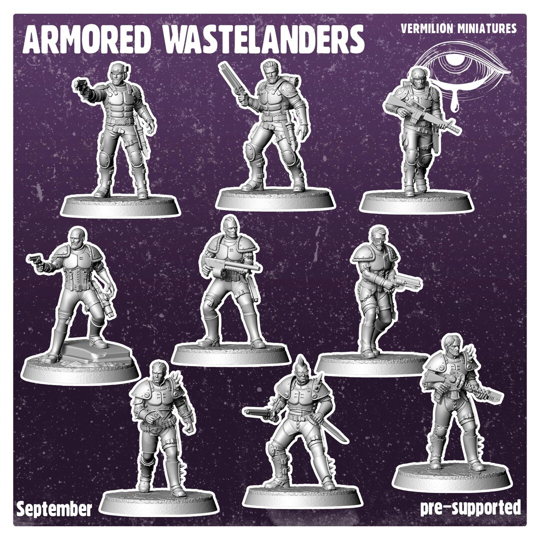 Armored Wastelanders | Post Apocalypse Minis by Vermillion | 3D Printed ...