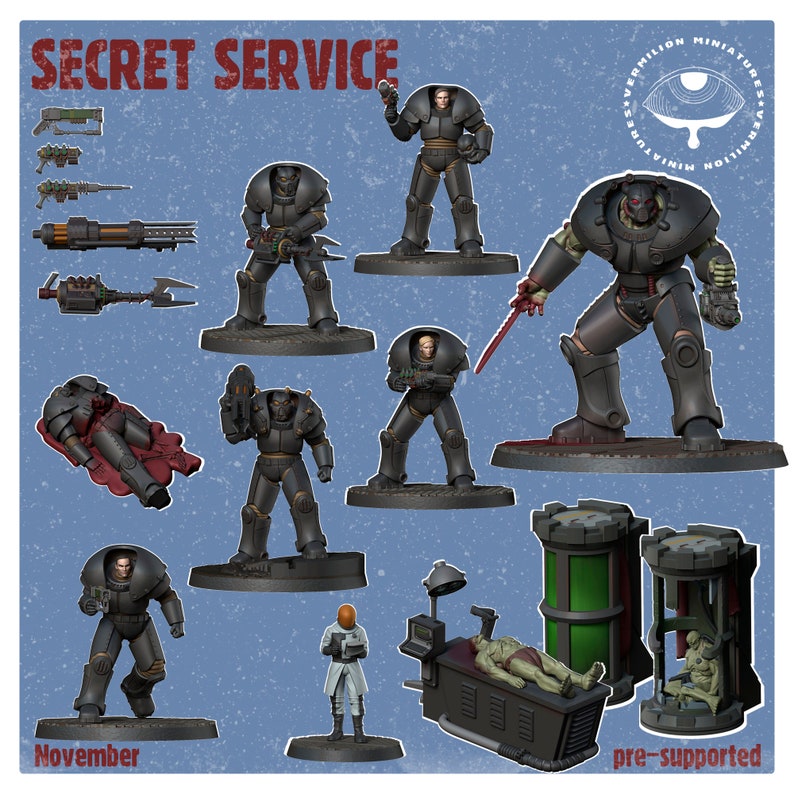 Secret Service | Post Apocalypse Minis by Vermillion | 3D Printed ...
