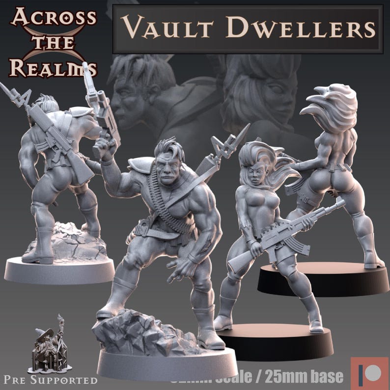 Vault Dwellers 32mm Pin up Survivors by Across the Realms 3D Printed Wargaming Proxies - Etsy