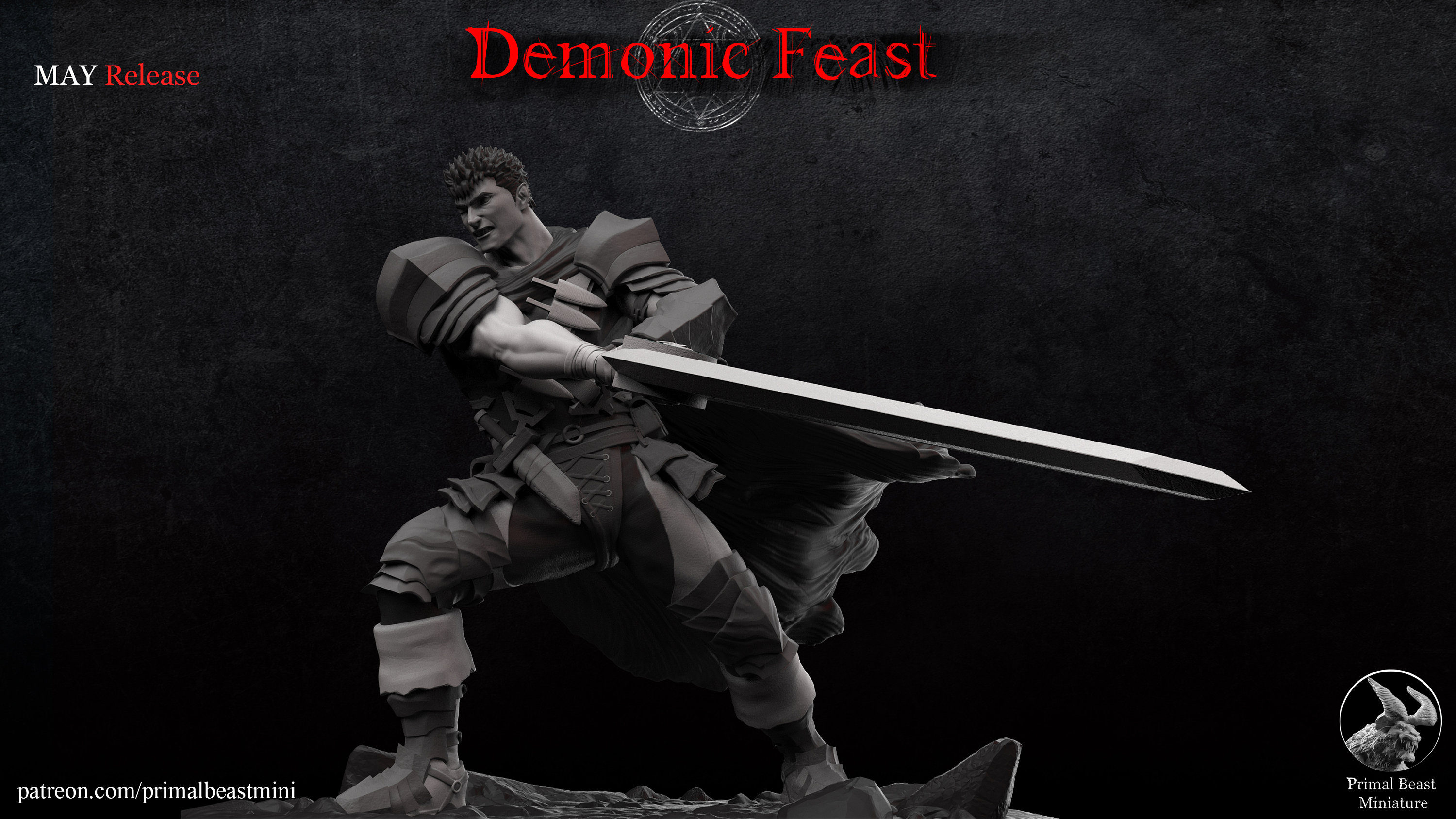 Dark Swordsman | Determined Protagonist by Primal Miniatures | RPG 3D ...