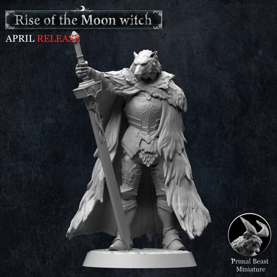 Werewolf Warrior | Half Man Half Beast by Primal Miniatures | RPG 3D ...