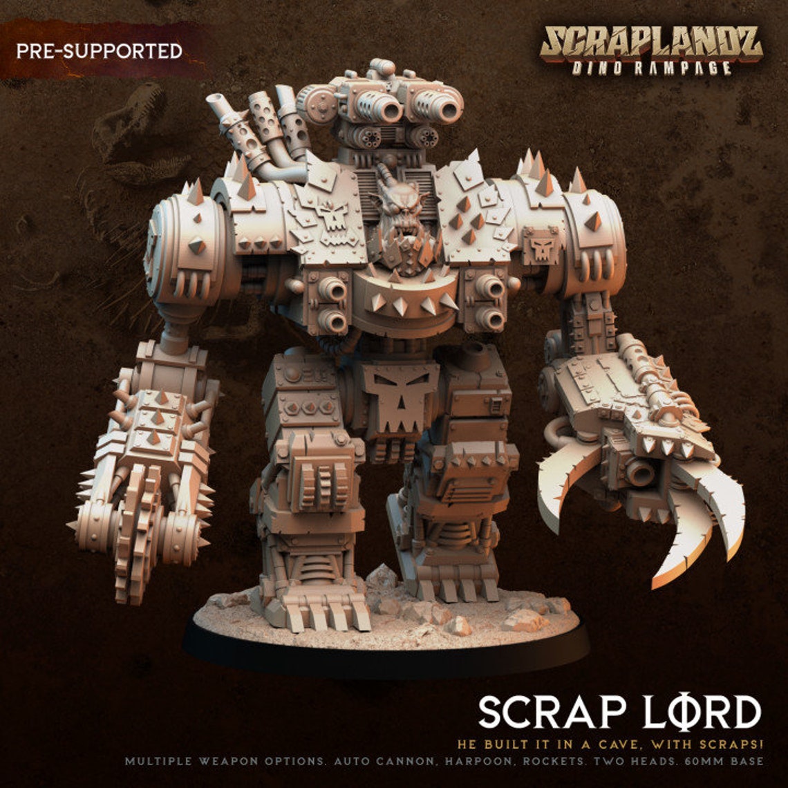 Da Scraplord Space Ork in Junk Armor by Dark Gods 3D Printed Wargaming ...