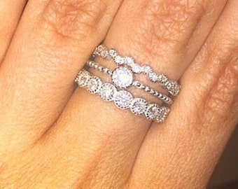 3 Ring Wedding Set | Etsy