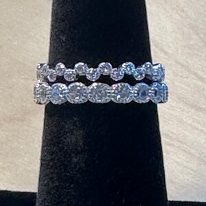 CZ Eternity Band Ring Set: Sterling Silver Stacking Wedding Rings - Etsy