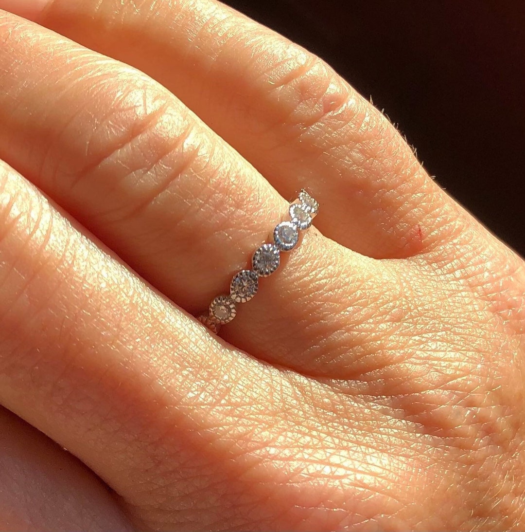 Baroque Milgrain Stack Ring 925 Sterling Silver 4-10 - Etsy
