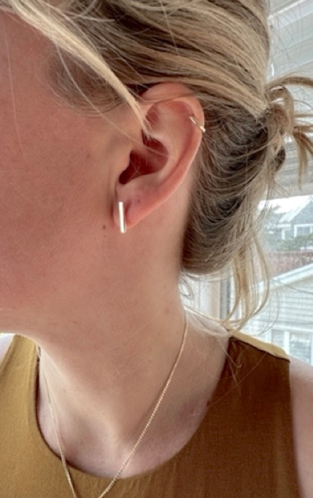 Stunning Silver Geometric Bar Stud Earrings 925 3mm X 13mm Minimalist Jewelry - Etsy