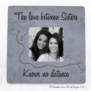 Long Distance Sisters Photo Frame: Personalized Sister Gift - Etsy